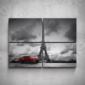 4-dílný obraz - Eiffelova věž - černobílá - PopyDesign