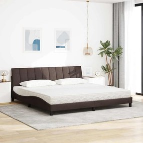 Postel s matrací Hanko tmavě hnědá 200 x 200 cm textil 3310555