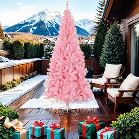 Umělý vánoční stromek se stojanem růžový 210 cm PVC 320999