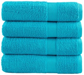Premium ručníky SOLUND 4 ks tyrkysové 70 x 140 cm 600 g/m² 137453