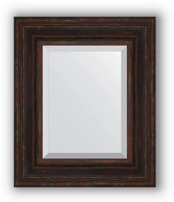 Zrcadlo s fazetou v rámu, tmavý provensálský dekor