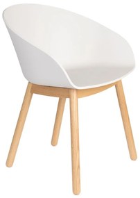 OnaDnes -20% Bílá plastová jídelní židle Banne Void s dubovou podnoží
