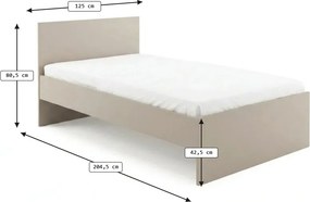 Postel ELISA 120 x 200 cm, kašmírově béžová Rošt: Bez roštu, Matrace: Matrace Coco Maxi 20 cm