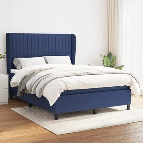Box spring postel s matrací modrá 140x190 cm textil,  3128123