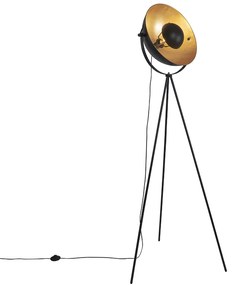 Stojací lampa černá se zlatým nastavitelným stativem 42 cm - Magnax