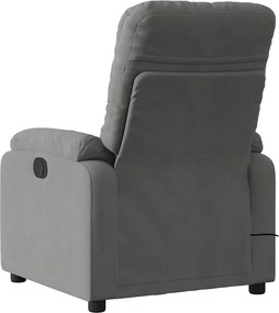 Masážní křeslo s polohovacím mechanismem, tmavě šedé, mikrovlákno 3206129