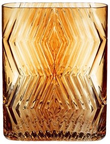 Oranžová skleněná váza Hübsch Deco, výška 18 cm