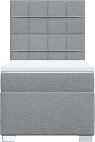 Box spring postel s matrací světle šedý 100 x 200 cm textil 3292699
