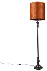 Klasická stojací lampa černá s červeným stínidlem 40 cm - Classico
