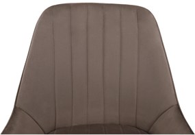 Jídelní židle LUXURY - látka Velvet, zlatý chrom / šedohnědá Taupe