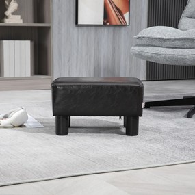 HOMCOM Taburet na nohy, obdélníkový otoman, podnožka, imitace kůže, do 100 kg, do obývacího pokoje, káva