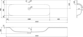 Mexen Rivel koupelnová skříňka 160 cm s umyvadlem Vela levým, 2S, 1D, rýhovaná, grafit/bílá mat