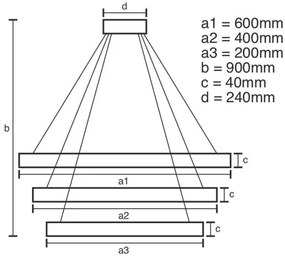 LED Stmívatelný lustr na lanku LED/85W/230V 3000-6500K + dálkové ovládání