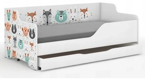 Dětská postel s lesními zvířátky 160x80 cm