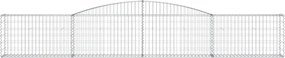Klenuté gabionové koše 7 ks 400x30x60/80 cm pozinkované železo 3146845
