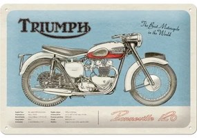 Plechová cedule Triumph Bonneville, (20 x 30 cm)