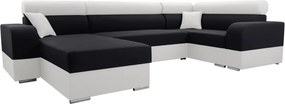 IDZ Rohová sedačka INFINITY SUPER do U, 332 cm Roh pohovky: Levý roh, Barva látky: Černá a světle šedá (Bahama 36 + Bahama 34)