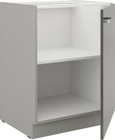 GREY gr | dolní skříňka 60 D 1F policová | 60 cm | světle šedá/tmavě šedá lesk