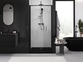 Mexen Exo sprchové dveře skládací 75 cm, transparentní, černé - 816-075-000-70-00