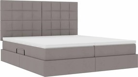 Postel s úložným prostorem s čelo Taupe 200 x 200 cm Textil 3372206