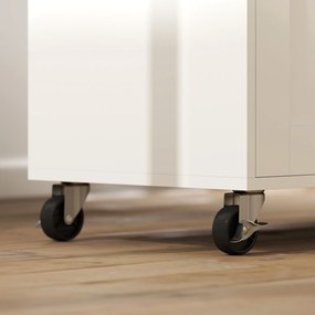 HOMCOM Kuchyňský ostrůvek, kuchyňský vozík na kolečkách, s sklápěcí pracovní deskou, zásuvkou, odkládacím prostorem, 120 x 68 x 85 cm, bílý