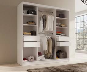ADRK Furniture Šatní skříň s posuvnými dveřmi Tola 200 ADRK-SW-TOL-200-W