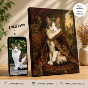Foto obraz z vlastní fotky na plátno – Královský historický portrét mazlíčka z fotky Rozměry obrazu: 80 x 120 cm