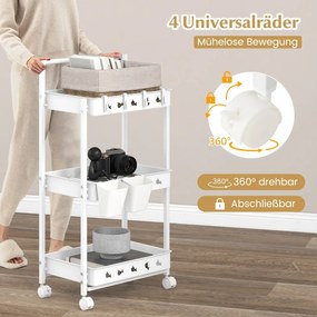 Costway 3 úrovňový vozík servírovací vozík s kolečky kuchyňský vozík se 2