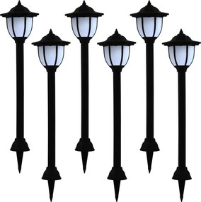 Zahradní solární lampy 6 ks LED černé 277138