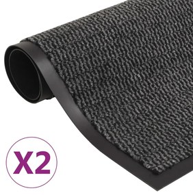 Protiprachové obdélníkové rohožky 2 ks všité 90x150 cm antracit 3051613