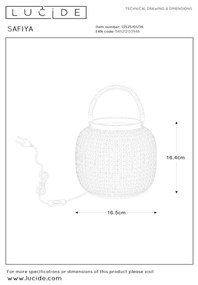 Lucide 13525/01/36 - Stolní lampa SAFIYA 1xE14/25W/230V antracit