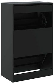 Botník černý 60 x 34 x 96,5 cm kompozitní dřevo - Default Title
