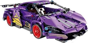 Stavebnice auta SUPERCAR No.J2003 fialová - 470 dílků