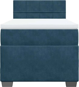 Box spring postel s matrací tmavě modrá 100x200 cm samet 3286238