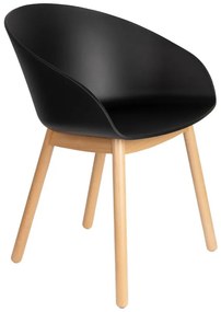OnaDnes -20% Černá plastová jídelní židle Banne Void s dubovou podnoží