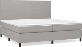 Box spring postel s matrací světle šedá 200 x 200 cm textil 3141641