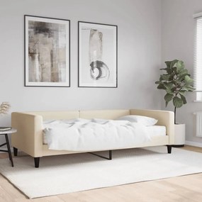 Válenda s matrací krémová 100 x 200 cm textil 3196569