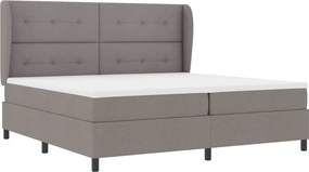 Postel s boxspringem s čelo Taupe 200 x 200 cm textil 3340589