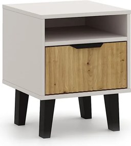 Noční stolek Borg Duo 1S kašmír / dub artisan