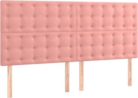 Box spring postel s matrací růžová 160x200 cm samet 3138096