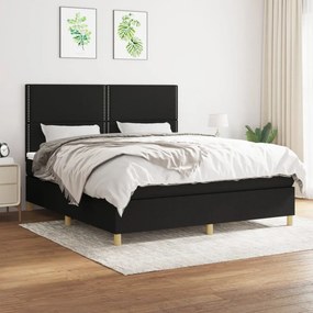 Box spring postel s matrací černá 180x200 cm textil 3142275