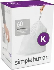 Stahovací sáčky na odpadky 35-45 l, typ K - 60 ks, bílá