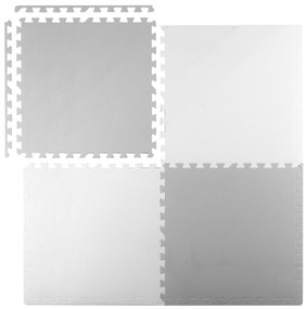 Velká pěnová podložka Ricokids puzzle 60x60 cm 4 ks bílá a šedá pro děti