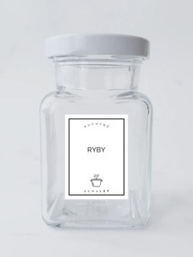 Samolepka na kořenky RYBY bílá 3 × 4 cm základní písmo