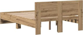 Rám postele s čelem s čelo Dub artisan 193 x 125 x 70 cm 3376061
