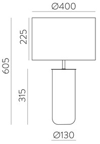 ACB Iluminacion Stolní LED lampa LINDANA, v. 60 cm, 1xE27 15W Barva: Bílo-zlatá