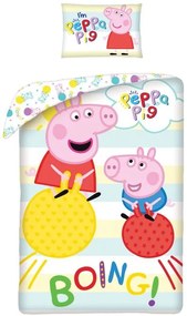 HALANTEX Povlečení Peppa Pig Boing v látkovém vaku Bavlna, 140/200, 70/90 cm