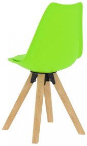 Jídelní židle 2 ks plast / umělá kůže / buk Dekorhome Světle modrá