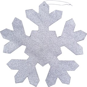 Vánoční ozdoba vločka I, pr. 40 cm, stříbrná, překližka, venkovní