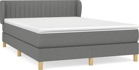 Box spring postel s matrací tmavě šedý 140 x 190 cm textil 3126958